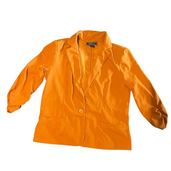 NYC | Jackets & Coats | Nyc Orange Blazer Lightweight Casual Fit | Poshmark